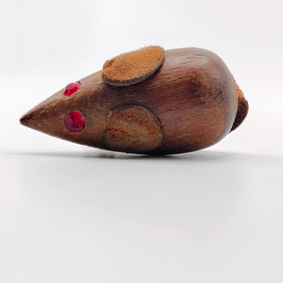 Vintage | Jewelry | Midcentury Wooden Mice Mouse Leather Tails And Ears ...